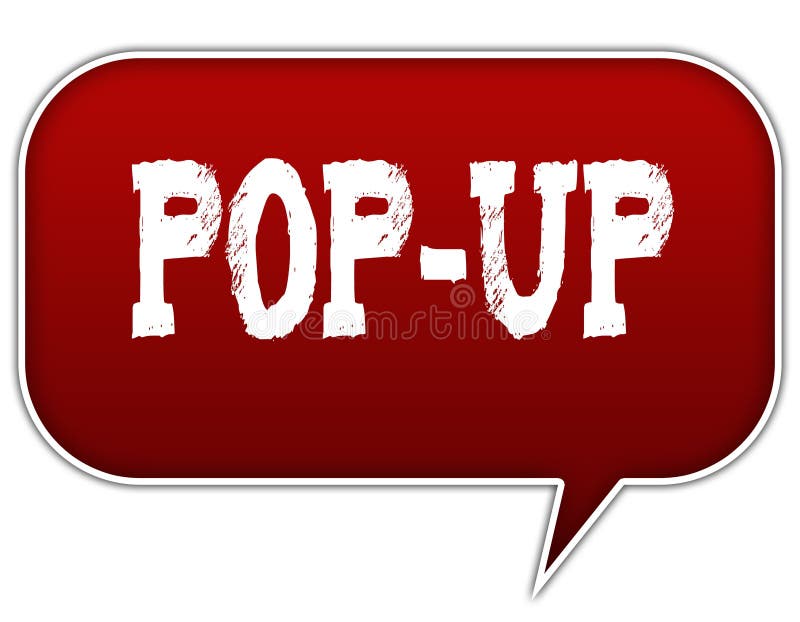 POP UP on Red Speech Bubble Balloon. Stock Illustration - Illustration ...
