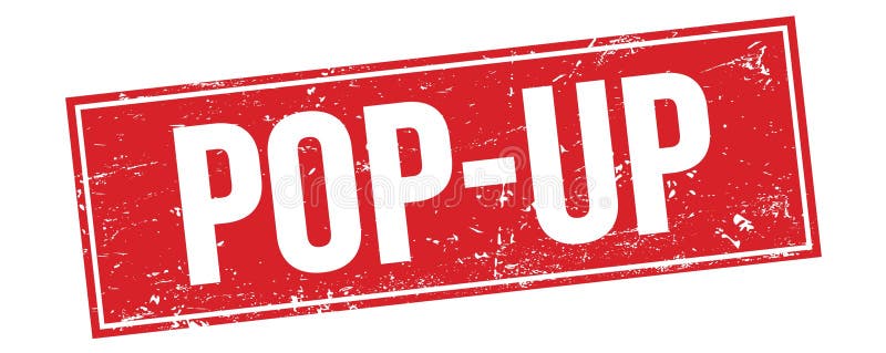 POP-UP Text on Red Grungy Rectangle Stamp Stock Illustration ...