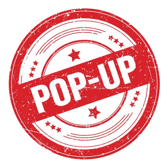 POP-UP Text on Red Round Grungy Stamp Stock Illustration - Illustration ...