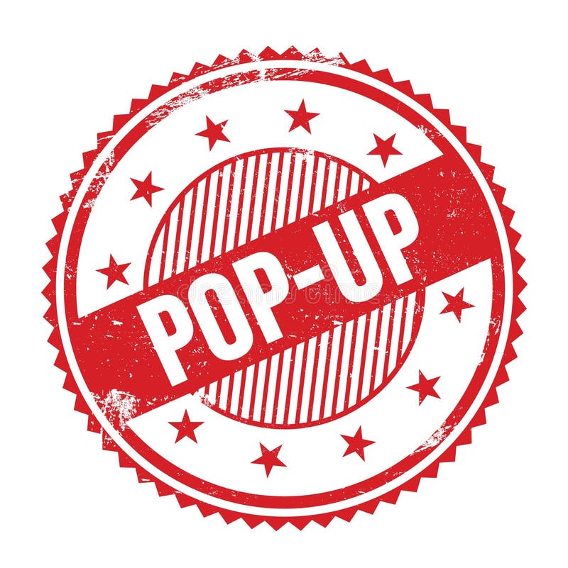 POP-UP Text Written on Red Grungy Round Stamp Stock Illustration ...