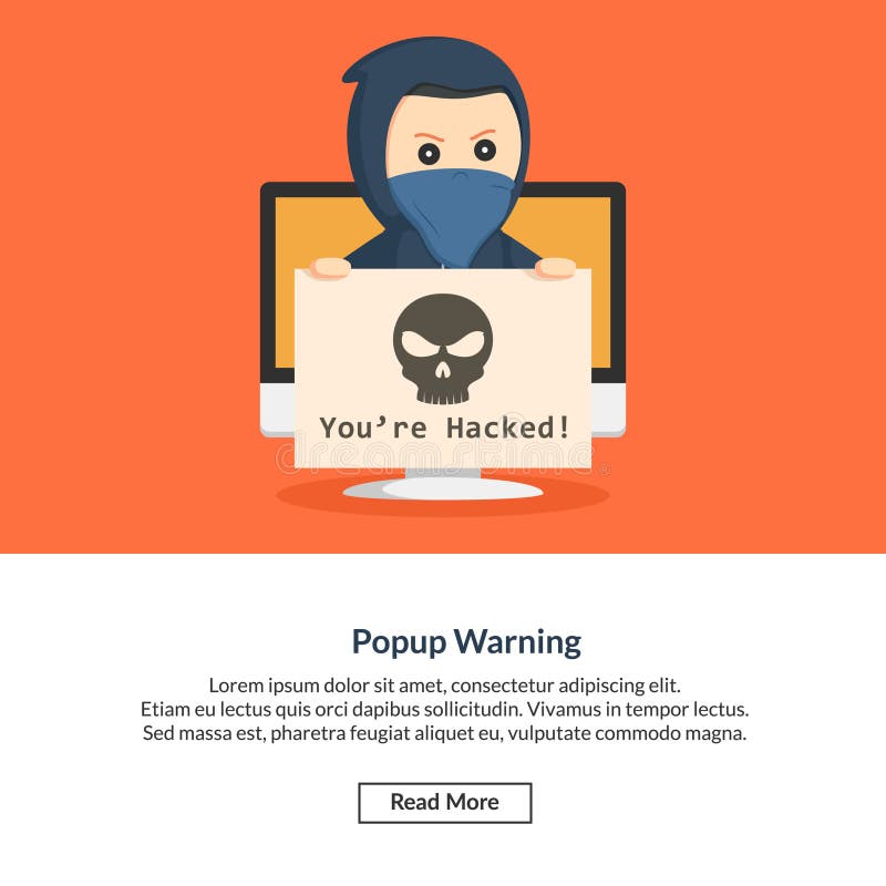 Pop Up Warning because Hacker Attack Stock Vector - Illustration of ...
