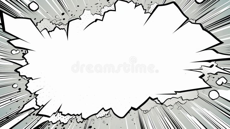 White Comic Explosion - Hand-drawn Design Template Stock Illustration ...