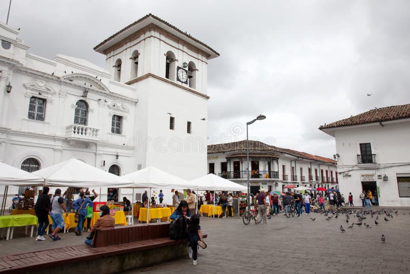 POPAYAN, COLOMBIA - MAY, 2022: Clock Tower and Caldas Square at Popayan ...