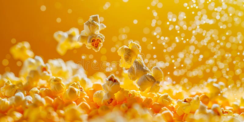 Popcorn in the Air with Water Droplets Stock Photo - Image of bubble ...