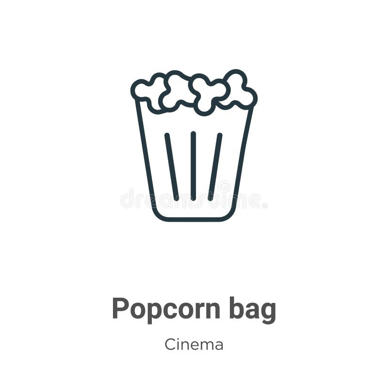 Popcorn Bag Outline Vector Icon. Thin Line Black Popcorn Bag Icon, Flat ...