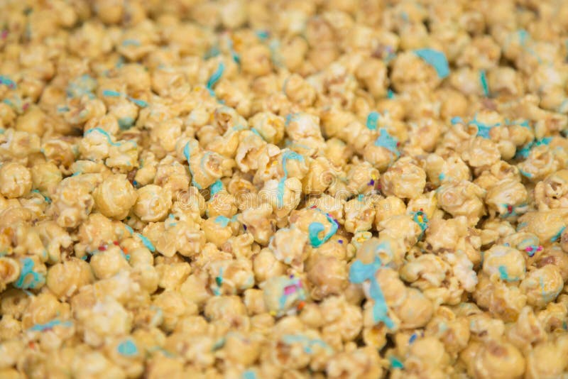Popcorn with Blue Drizzle and Sprinkles Stock Image - Image of blue ...