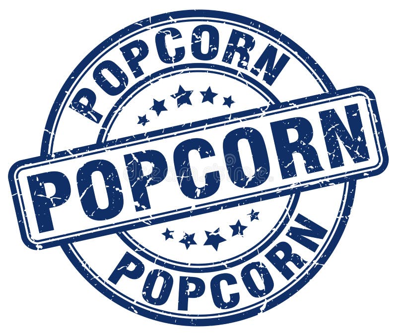 Popcorn Blue Grunge Round Vintage Stamp Stock Vector - Illustration of ...