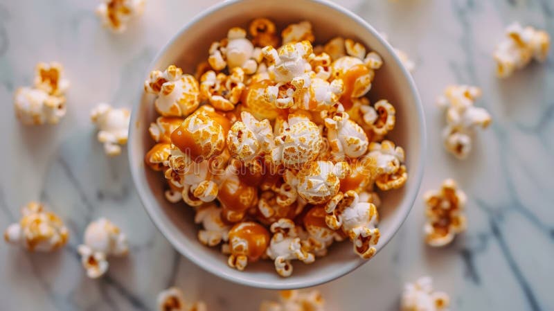 A Bowl of Popcorn on a Table Stock Image - Image of entertainment ...