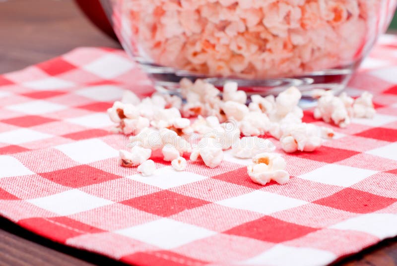 Popcorn in a Bowl on the Table Top View Stock Photo - Image of bowl ...