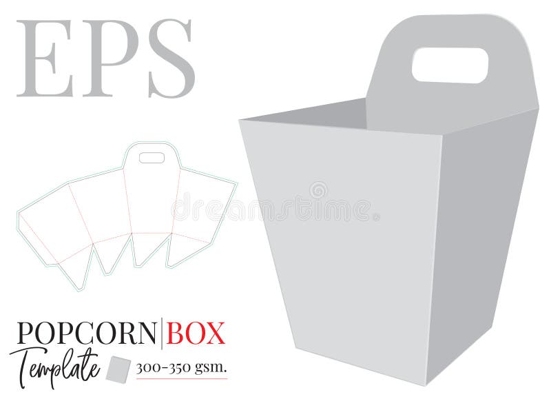Popcorn Box Template Die Cut Stock Illustrations – 161 Popcorn Box ...