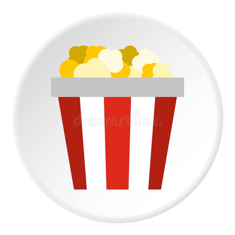 Popcorn Box Icon, Flat Style Stock Vector - Illustration of object ...