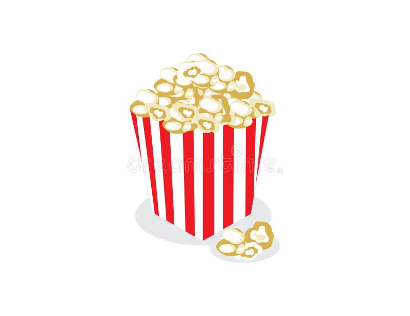 Popcorn Box Vector Illustration Stock Vector - Illustration of full ...