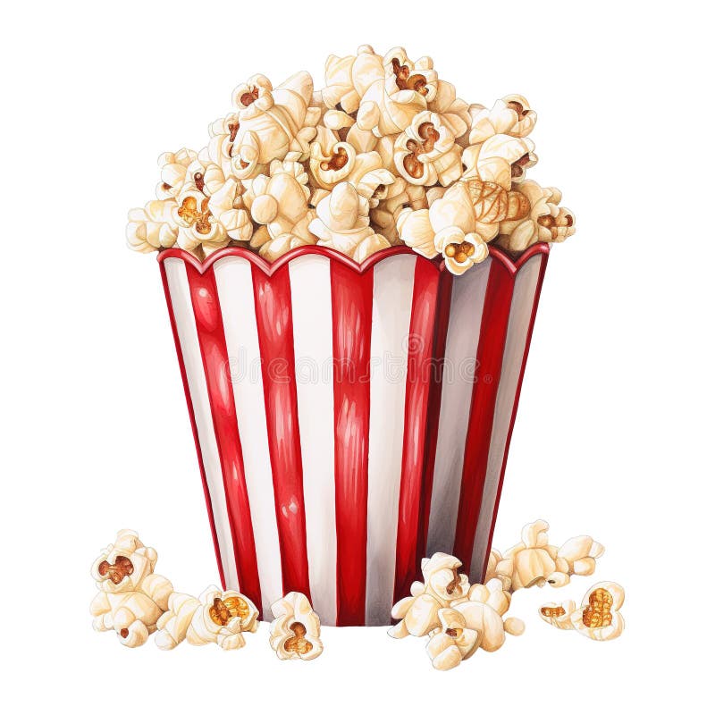 Popcorn Bucket with Red Popcorn Stock Image - Image of delicious, movie ...
