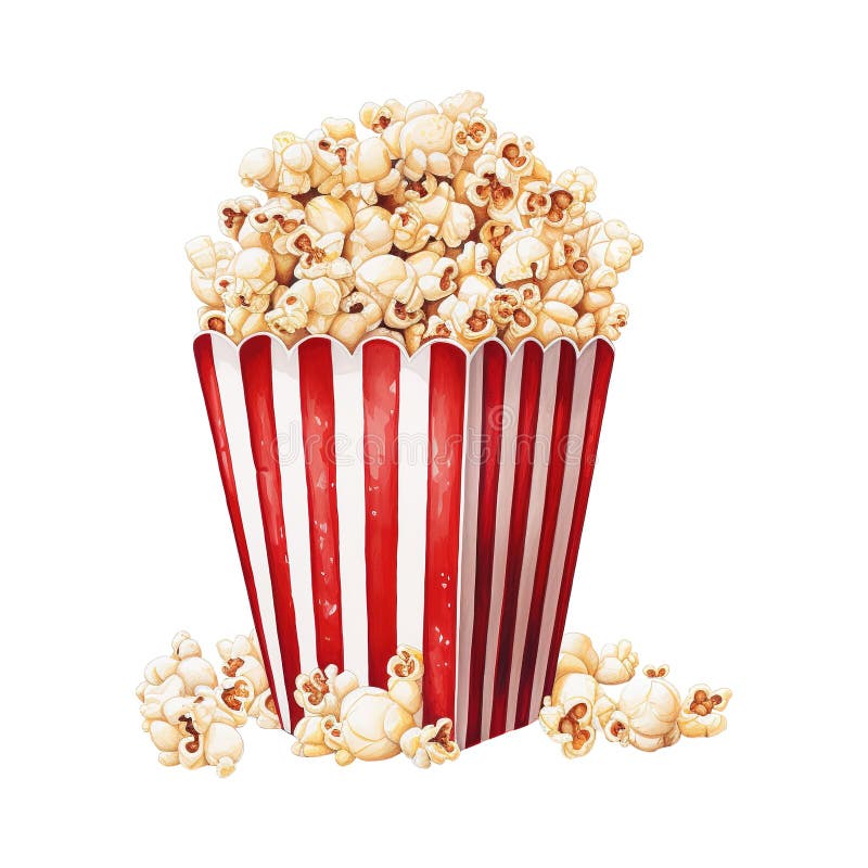 Popcorn Bucket with Red Popcorn Stock Photo - Illustration of popcorn ...
