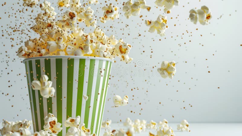 Popcorn Bursting from Bucket.AI Generated Image Stock Photo - Image of ...