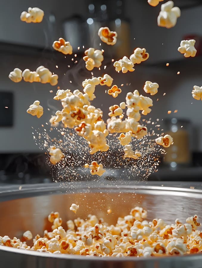 Popcorn Bursting from Pot in a Kitchen Setting during Snack Time. Generative AI Stock ...