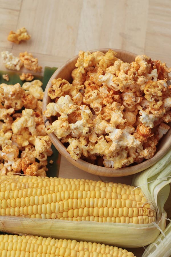 Popcorn with Butter and Fresh Corn Cob. Stock Image - Image of corn ...