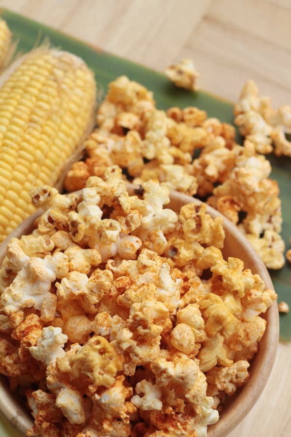 Popcorn with Butter and Fresh Corn Cob. Stock Photo - Image of kernel ...