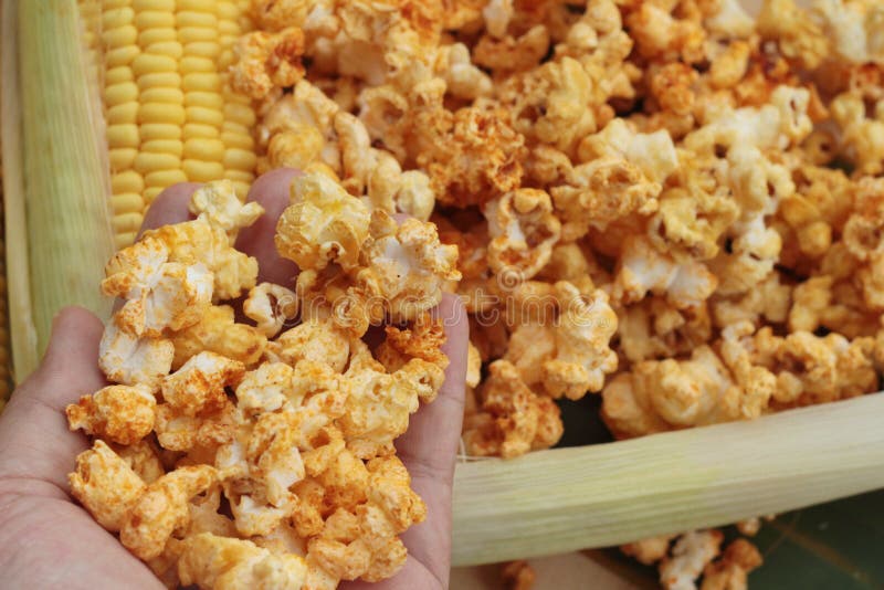 Popcorn with Butter and Fresh Corn Cob. Stock Image - Image of harvest ...