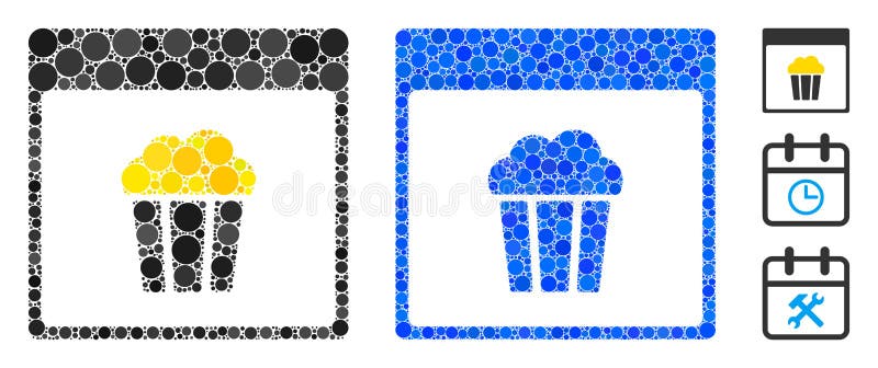 Popcorn Calendar Page Composition Icon of Circles Stock Vector ...