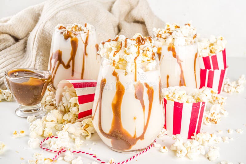 Popcorn Caramel Winter Cocktail Stock Photo - Image of chocolate, cane ...