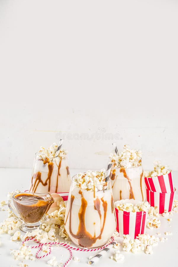 Popcorn Caramel Winter Cocktail Stock Photo - Image of froth, food ...