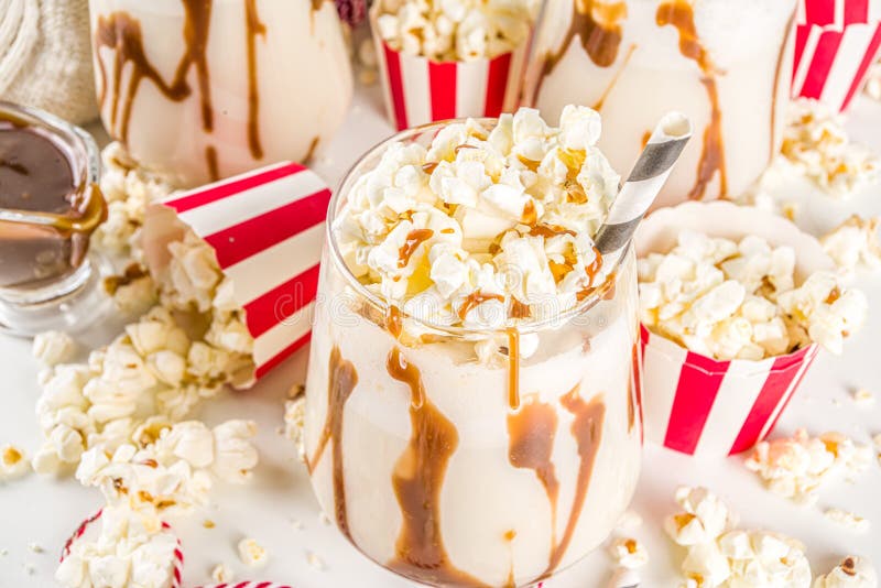 Popcorn Caramel Winter Cocktail Stock Image - Image of delicious, food ...