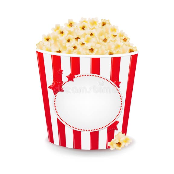 Popcorn in Cardboard Box stock vector. Illustration of color - 33922205