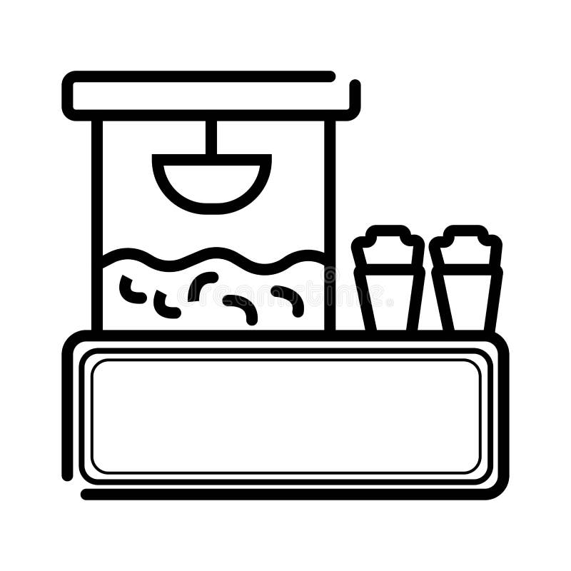 Popcorn Cart Carnival Store Icon Stock Illustration - Illustration of ...