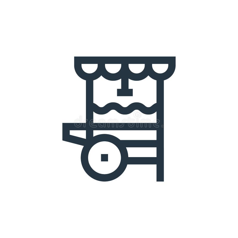 Popcorn Cart Vector Icon. Popcorn Cart Editable Stroke Stock Vector ...