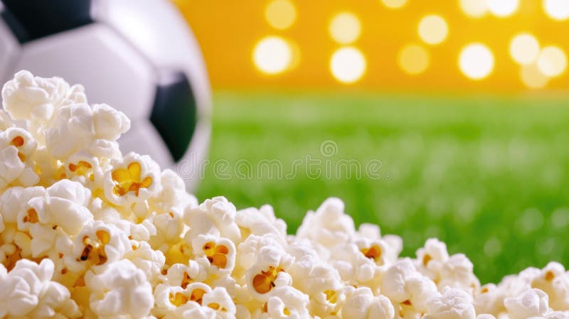 Popcorn and Cheering Fans at Sports Stadium. Stock Illustration ...