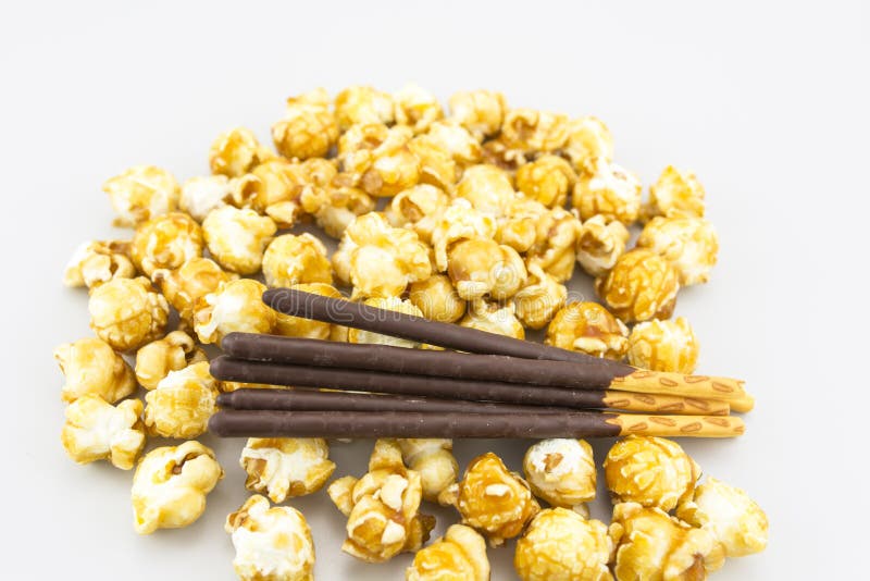 Popcorn Chocolate Stick stock photo. Image of caramel - 32849286