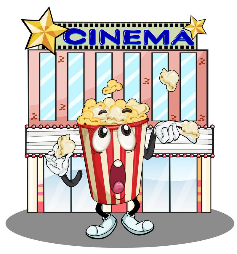 A popcorn at the cinema stock vector. Image of illustration - 32676522