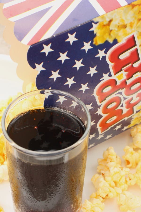 Popcorn stock photo. Image of group, brown, cola, cinema - 41397952