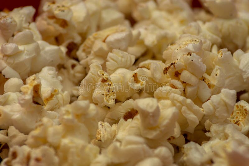 Popcorn close up shot stock image. Image of snack, salted - 214339837