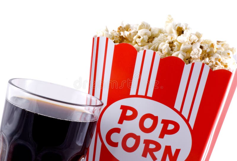 Popcorn and cola. stock photo. Image of coke, white, cola - 10841346