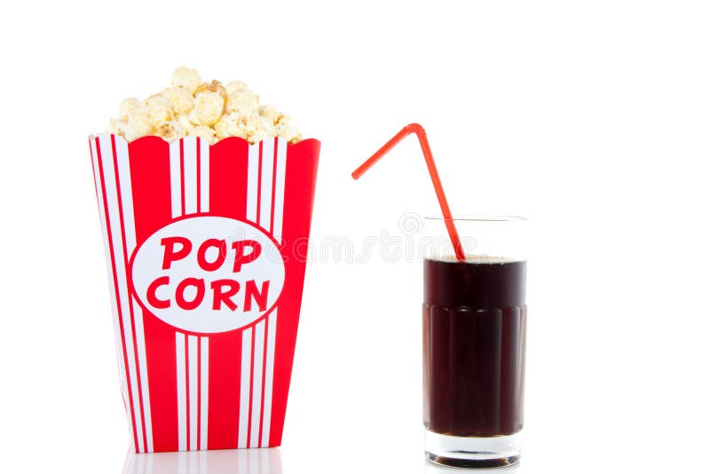 Popcorn and cola. stock photo. Image of coke, white, cola - 10841346