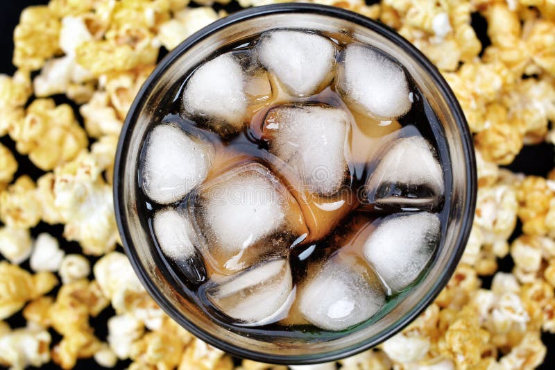 Popcorn and cola stock photo. Image of golden, kernel - 34561892