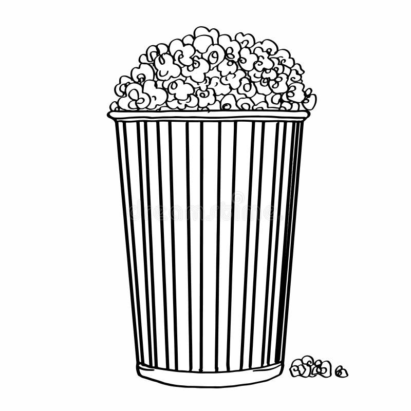 Popcorn Bucket Coloring Page