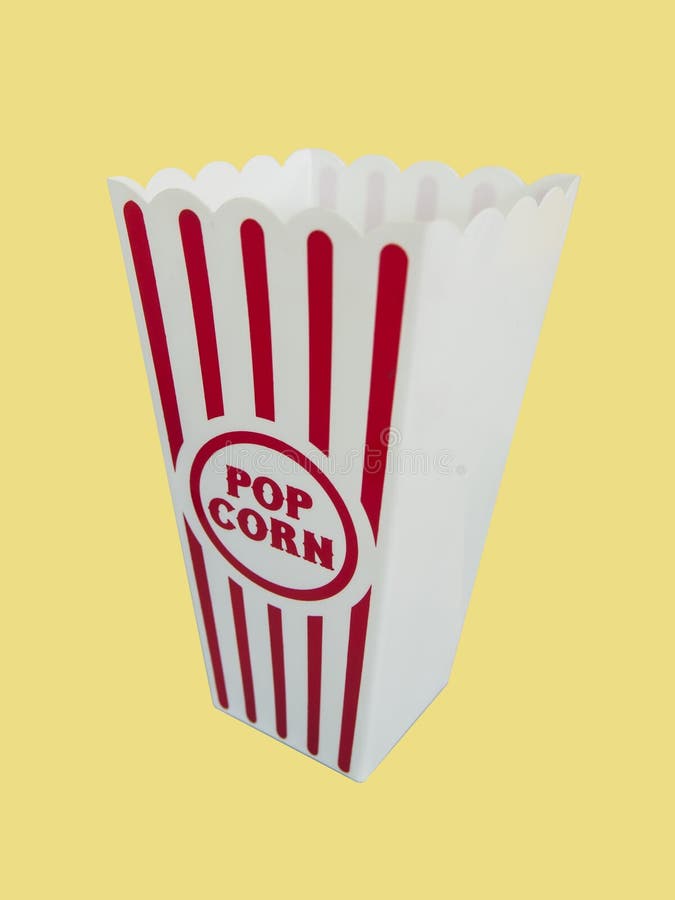 Empty Popcorn Box Isolated On White Stock Photo - Image of bucket ...