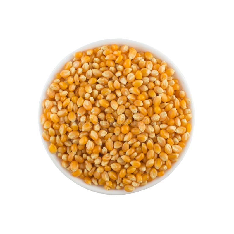 Popcorn Corn. Raw Grain in a Bowl Stock Image - Image of spoon, bowl ...