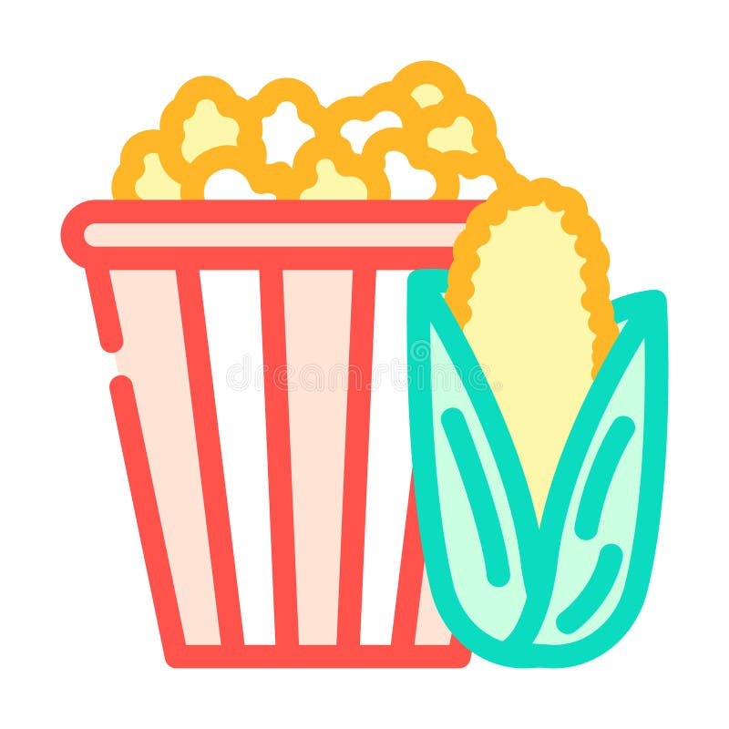 Popcorn Corn Yellow Color Icon Vector Illustration Stock Illustration ...