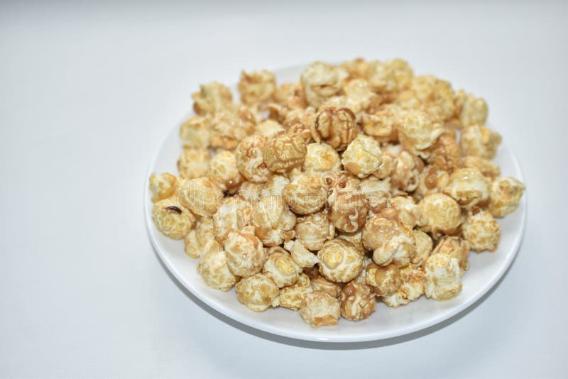 Popcorn Covered with Icing and Caramel with Sugar Stock Photo - Image ...