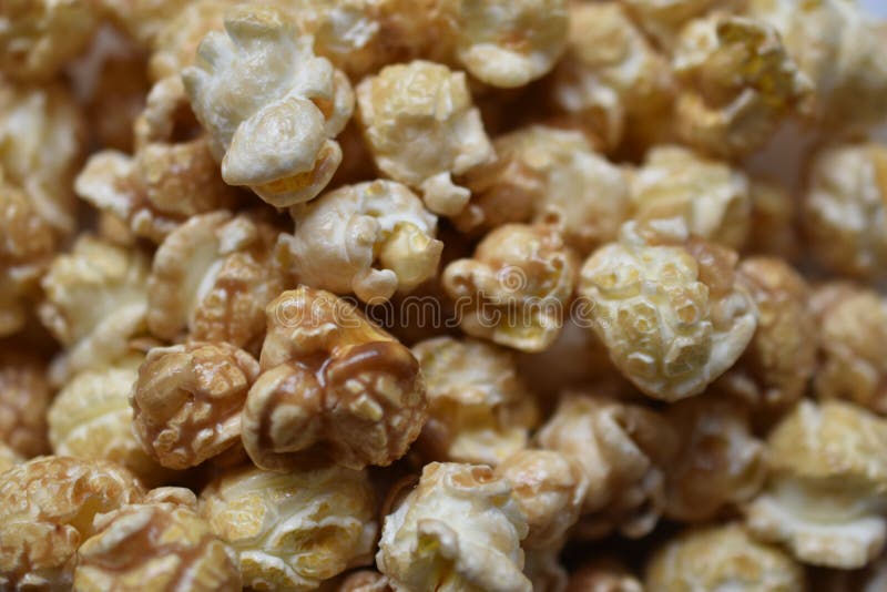 Popcorn Covered with Icing and Caramel with Sugar Stock Image - Image ...