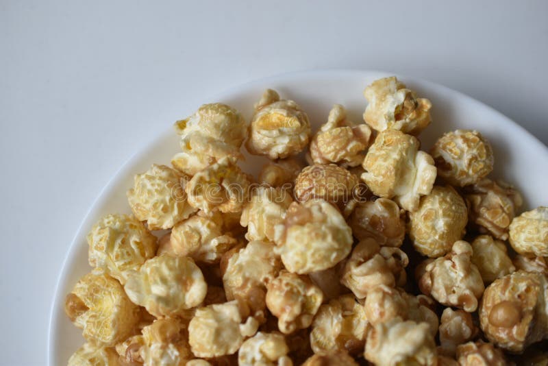 Popcorn Covered with Icing and Caramel with Sugar Stock Image - Image ...