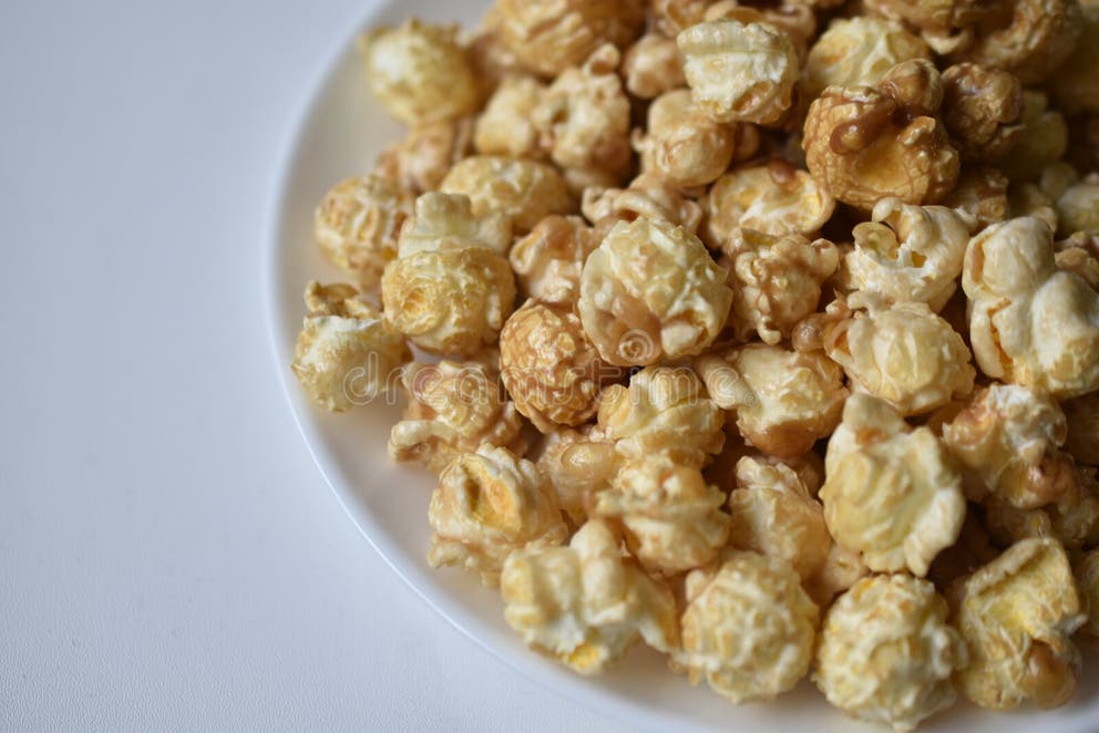 Popcorn Covered with Icing and Caramel with Sugar Stock Photo - Image ...