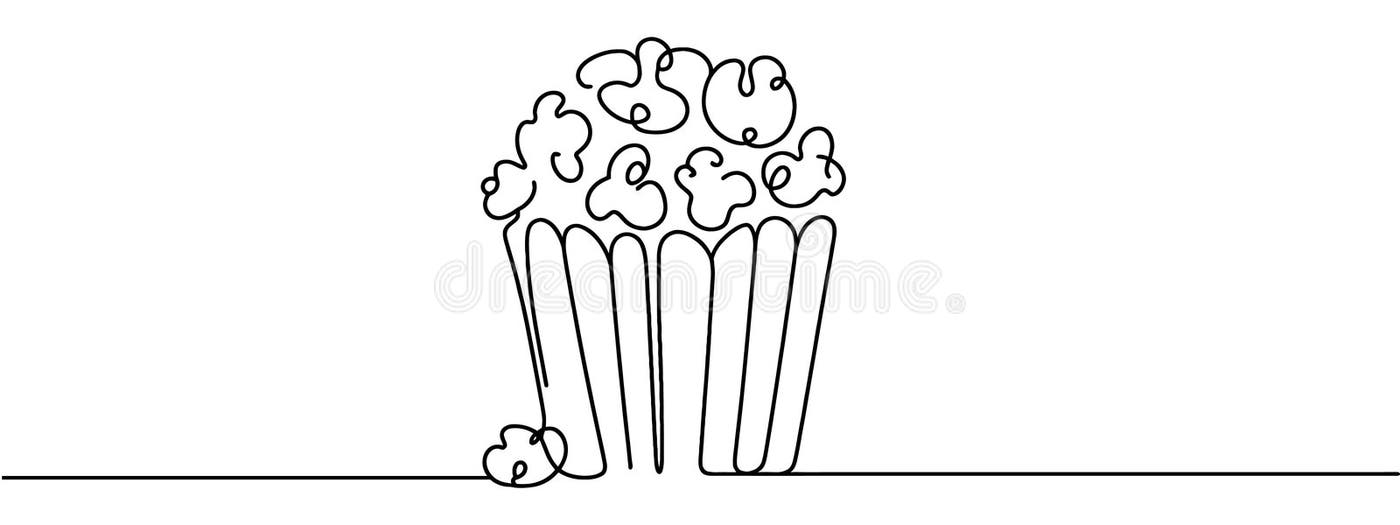 Popcorn Line Drawing Stock Illustrations – 1,273 Popcorn Line Drawing ...