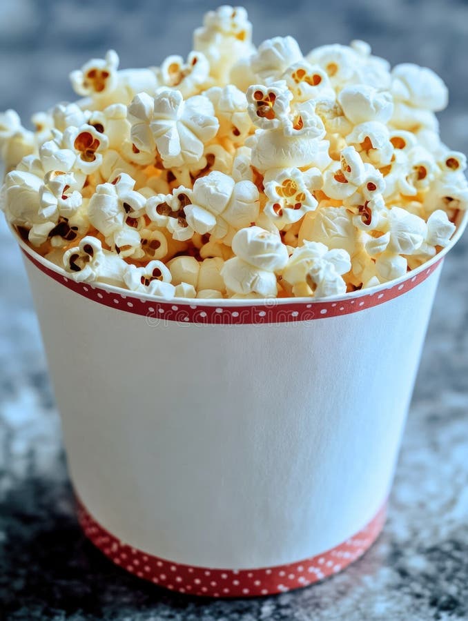 Popcorn in a Cup stock image. Image of home, vivid, treat - 389217291