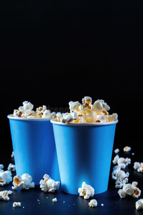 Popcorn Cups stock photo. Image of snacks, film, generated - 374294326