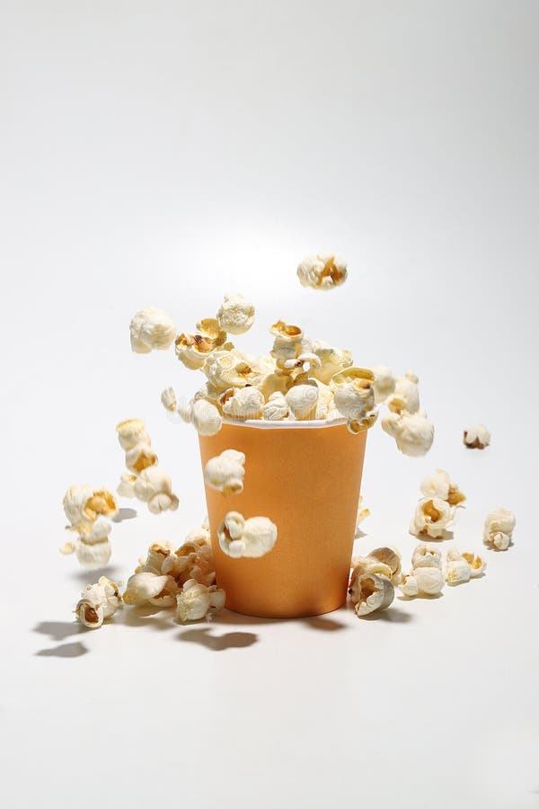 The Popcorn in the Disposable Cup Stock Photo - Image of white, paper ...